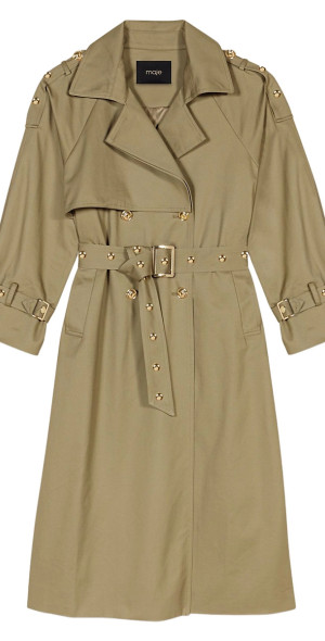 Maje - Women's Studded Trench Coat
