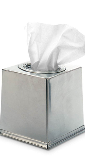Match - Pewter Square Tissue Box