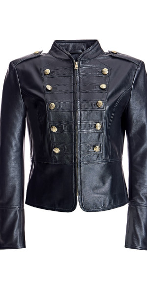 Maximilian - Women's Leather Military Jacket