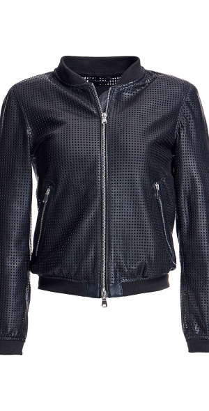 Maximilian - Women's Perforated Leather Jacket