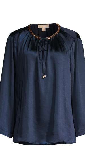 MICHAEL Michael Kors - Women's Chain-Embellished Satin Blouse