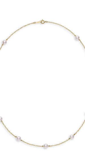 Mikimoto - Women's 18K Yellow Gold & 6MM Cultured Akoya Pearl Station Necklace