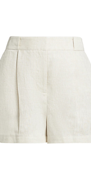 Milly - Women's Asymmetric Pleated Linen Shorts