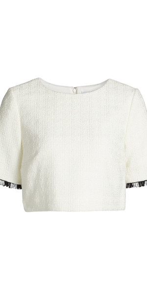 Milly - Women's Lee Beaded Fringe Cropped Top