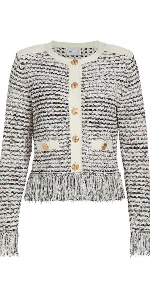 Milly - Women's Tweed Fringe-Trim Jacket