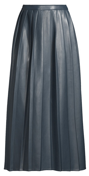 Misook - Women's Pleated Faux Leather Midi Skirt