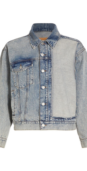 MM6 Maison Margiela - Women's Contrast-Panel Denim Trucker Jacket