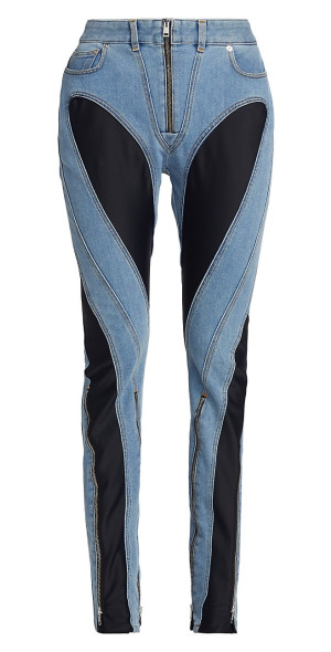 Mugler - Women's Two-Toned Zip Jeans