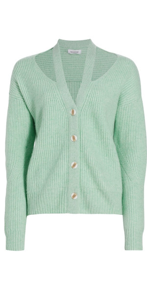 NAADAM - Women's Rib-Knit Cut-Out Cardigan