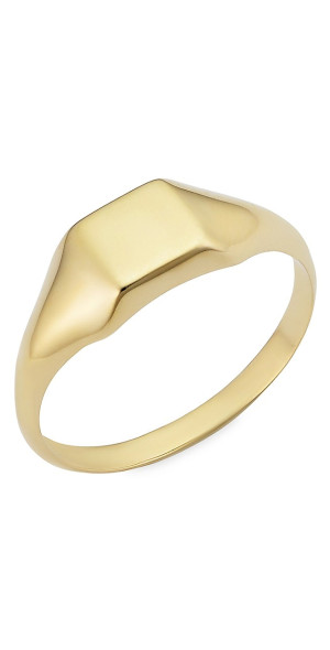 Oradina - Women's 14K Yellow Solid Gold Florence Square Signet Ring