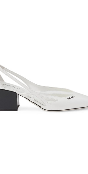 Prada - Women's Brushed Leather Cut-Out Pumps
