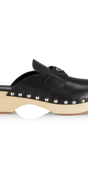 Prada - Women's Studded Leather Clogs
