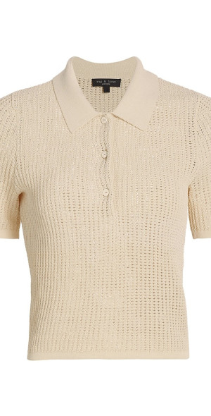 rag & bone - Women's Viola Open-Knit Polo Shirt