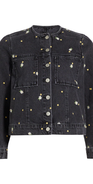 Rails - Women's Lady Floral-Embroidery Cotton Denim Jacket