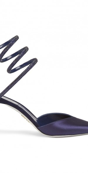 Rene Caovilla - Women's 60MM Crystal-Embellished Satin Serpent Ankle ...