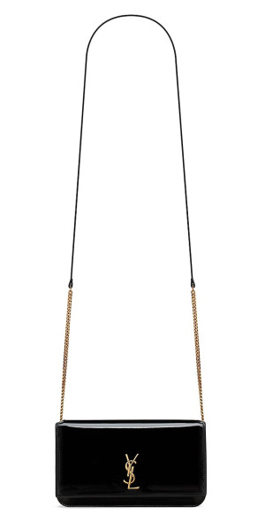 Saint Laurent - Women's Cassandre Phone Holder in Patent Leather
