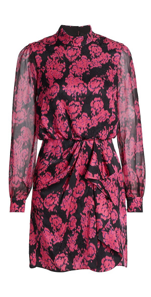 Saloni - Women's Isa Floral Silk Minidress
