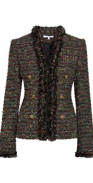 Santorelli - Women's Fringed Tweed Jacket