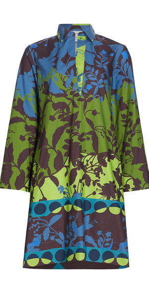 Sara Roka - Women's Ghisy Colorblocked Floral Shirtdress