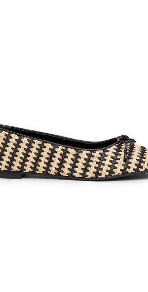 Schutz - Women's Arissa Leather & Raffia Flats