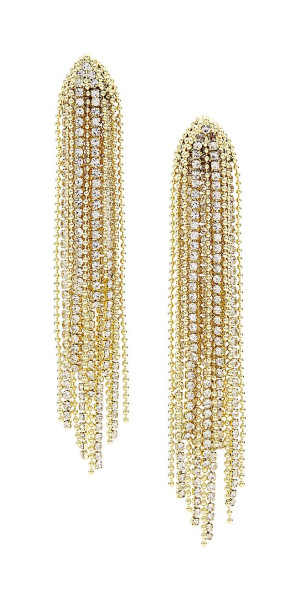 Shashi - Women's Moulin Rouge 14K-Gold-Plated & Cubic Zirconia Fringe ...