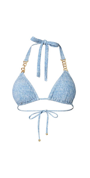 Shoshanna - Women's Chain-Trim Triangle Bikini Top