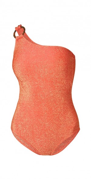 Shoshanna - Women's Metallic One-Shoulder One-Piece Swimsuit
