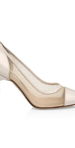 Sophia Webster - Women's Jasmine Embellished-Heel Leather & Mesh Pumps