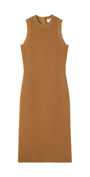 St. John - Women's Knit Back-Placket Midi-Dress