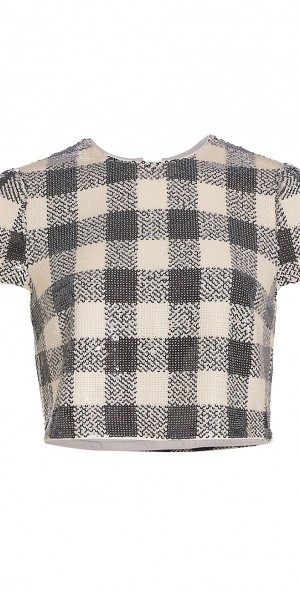 Toccin - Women's Elena Sequined Check Crop Top