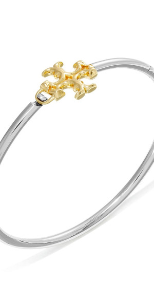 Tory Burch - Women's Eleanor Two-Tone Logo Bangle