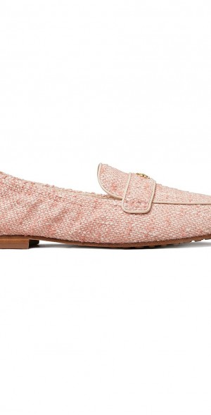 Tory Burch - Women's Leather-Trimmed Tweed Ballet-Style Loafers