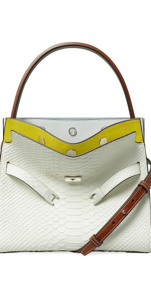 Tory Burch - Women's Lee Radziwill Snake-Embossed Leather Bag