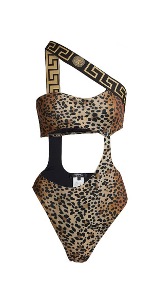 Versace - Women's Leopard Cut-Out One-Piece Swimsuit