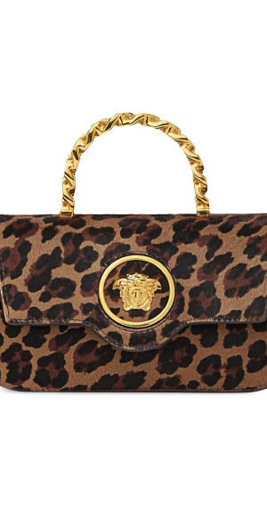 Versace - Women's Mini La Medusa Leopard Print Calf Hair Top Handle Bag