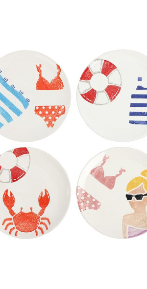 Vietri - Riviera Red Bikini Salad Plate