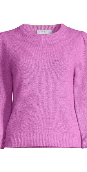 White + Warren - Women's Cashmere Featherweight Puff-Sleeve Top