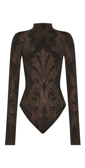 Wolford - Women's Etro x Shiny Patterned Metallic Paisley Jacquard Bodysuit