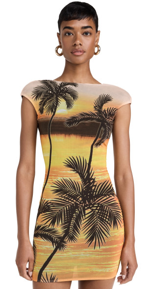 AFRM - Mabel Mini Dress Sunrise Palms M