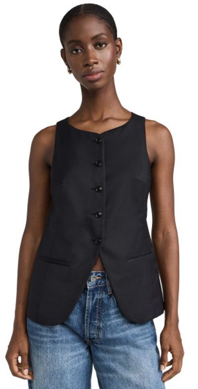 Alex Mill - Anna Vest in Wool Blend Rich Black M