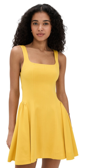 alice + olivia - alice + olivia Vera Fit and Flare Mini Dress Golden Hour 8