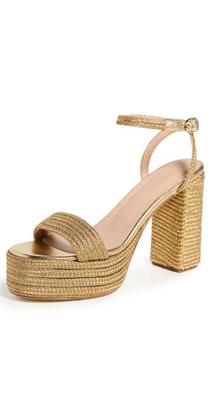 Andrea Gomez - Becka Sandals Gold Raffia 40