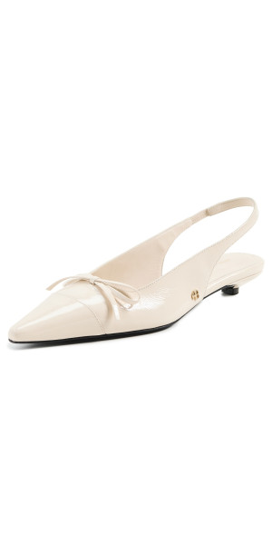 ANINE BING - Zoey Slingback Heels Bone Crinkle 40