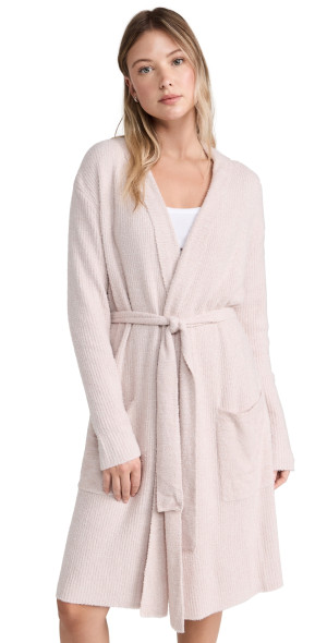 Barefoot Dreams - Cozychic Lite Ribbed Robe Faded Rose/Pearl L/XL