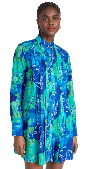 De Loreta - Cenote Dress Siembra Azul Print M