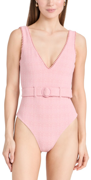 Devon Windsor - Dixie Full One Piece Pink Tweed XS
