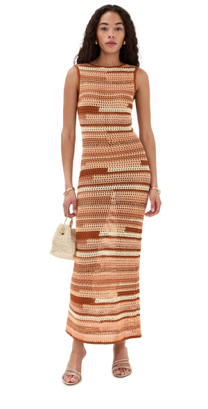 ESCVDO - Spondylus Maxi Dress Peach Nectar S