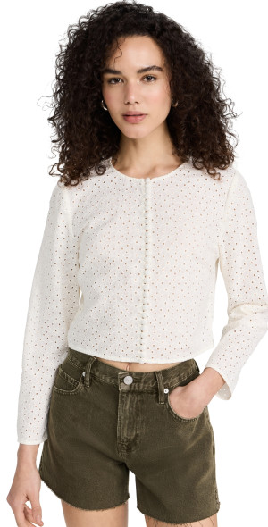 FRAME - Eyelet Jacket Cream M