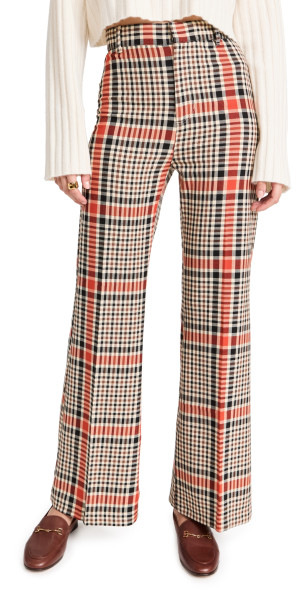 Free People - Plaid Jules Pants Rust Combo 2 4