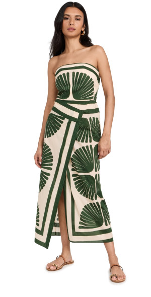 Johanna Ortiz - Ancient Peru Dress Mother Boa Pareo Ecru - Green 12